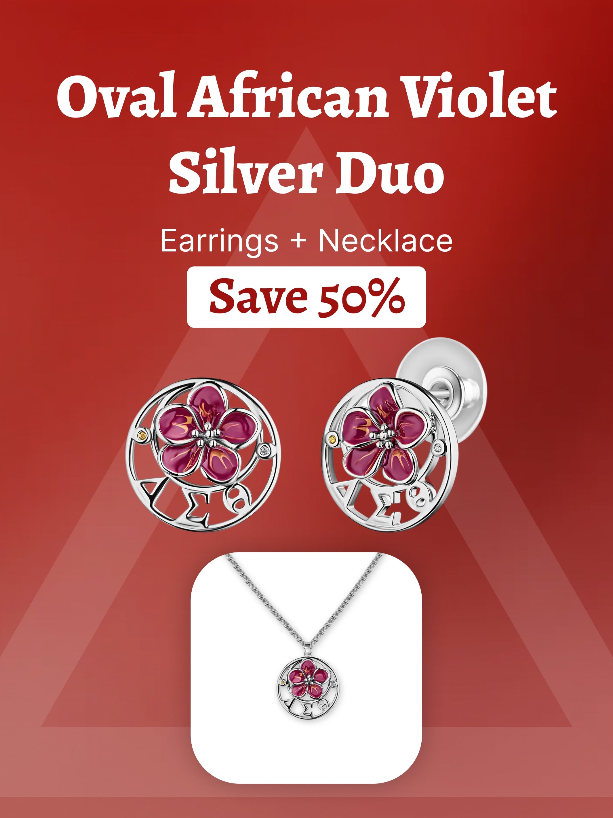 Oval African Violet Silver Duo – Shop1913 by RG Apparel Co.